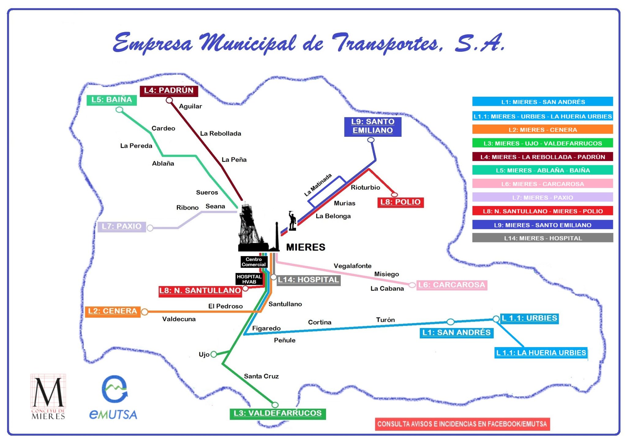 Horarios e itinerarios EMUTSA - Ayuntamiento de Mieres